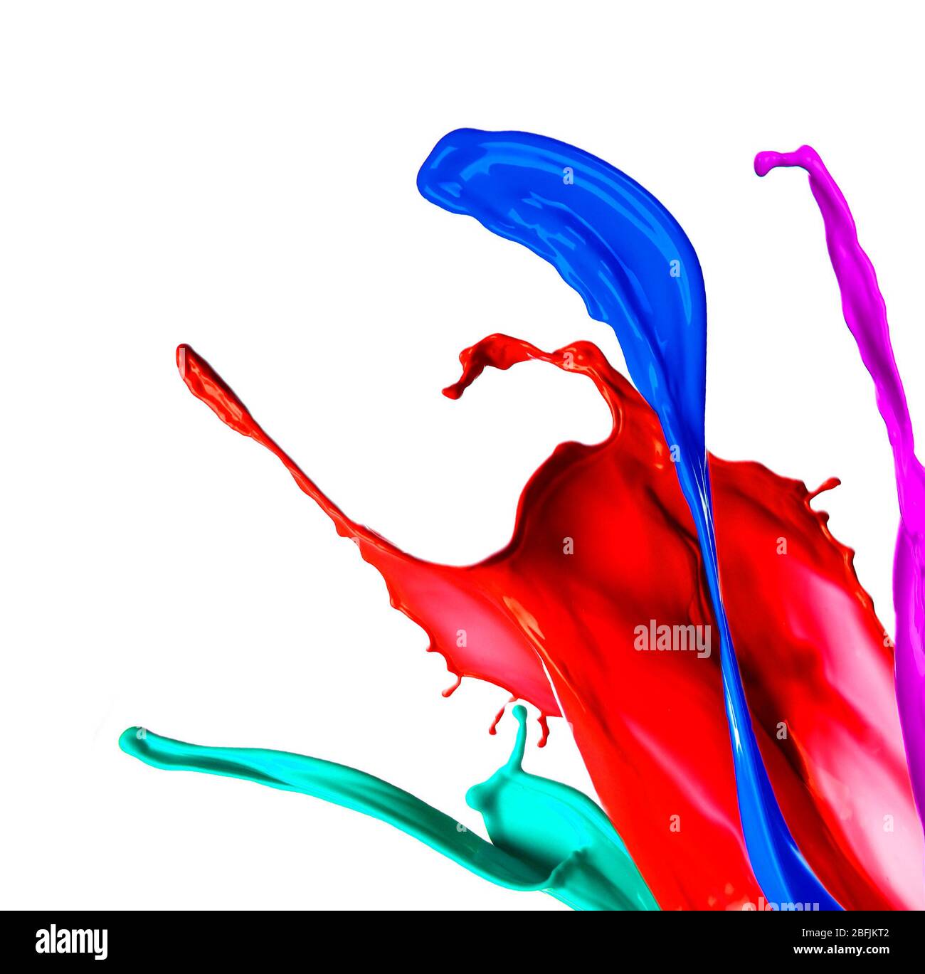 Paint splashes isolated on white Stock Photo - Alamy