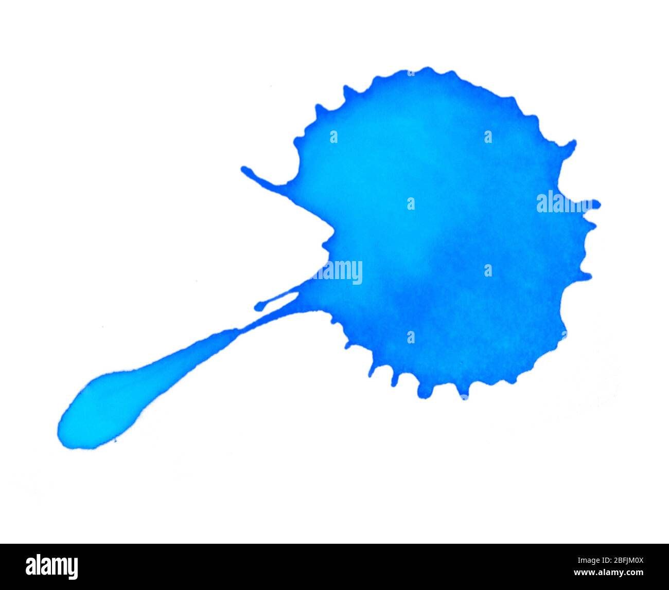 Blue splashes of paint isolated on white Stock Photo - Alamy