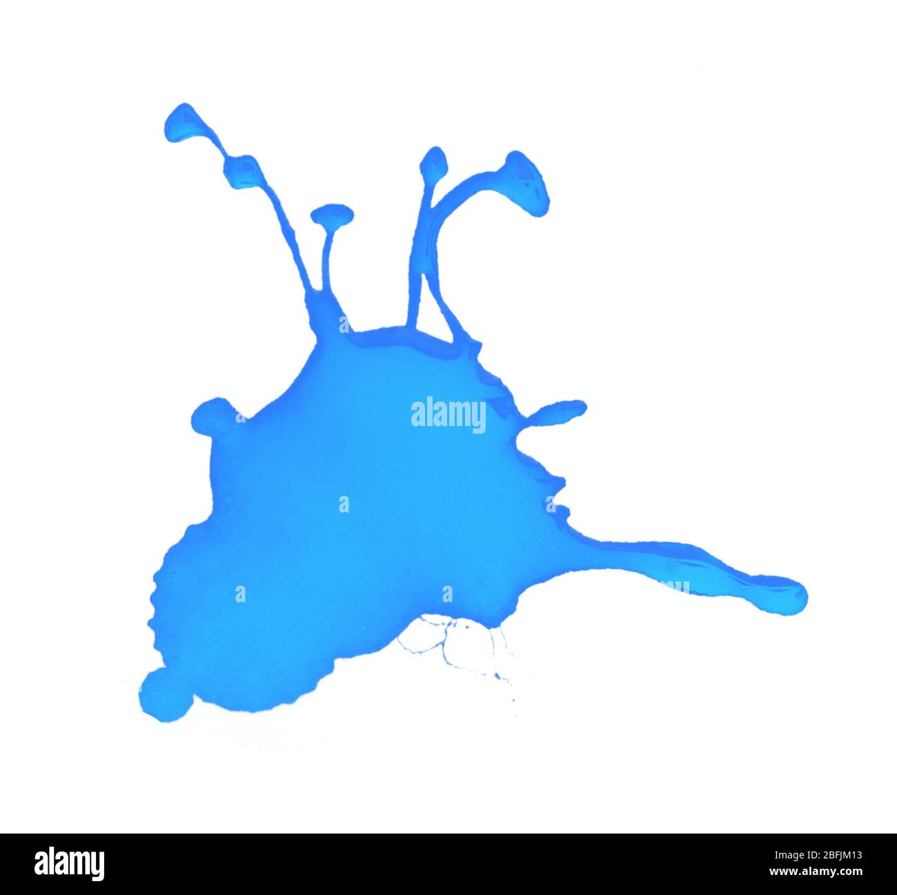Blue splashes of paint isolated on white Stock Photo - Alamy
