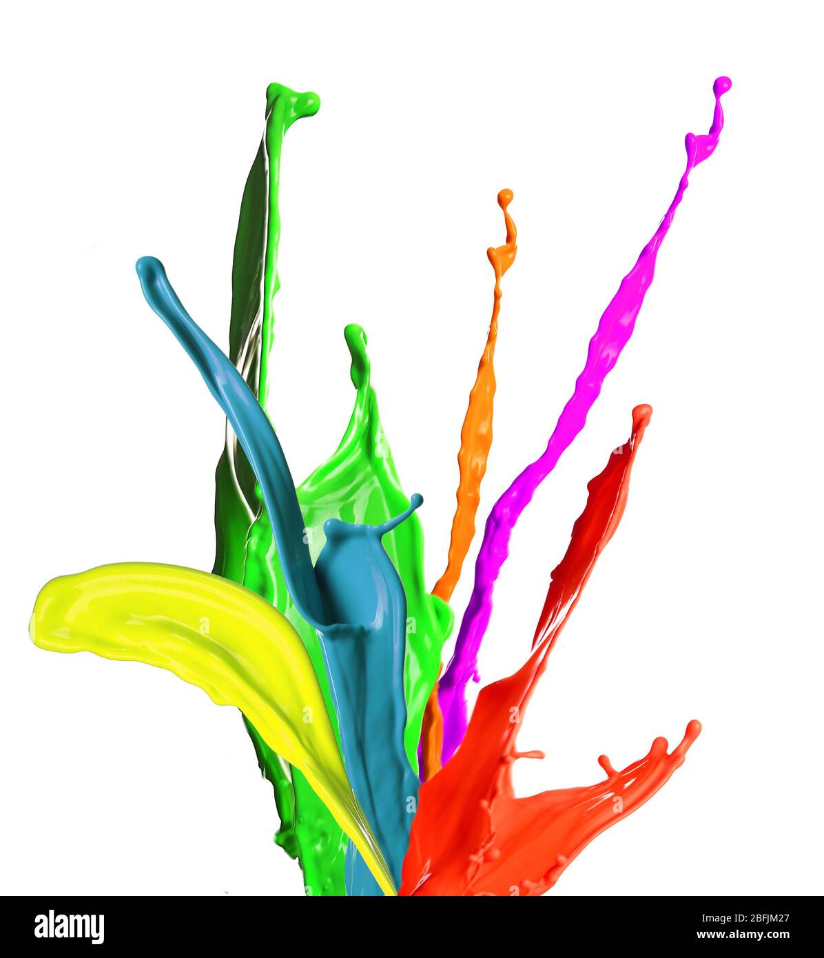 Paint splashes isolated on white Stock Photo - Alamy