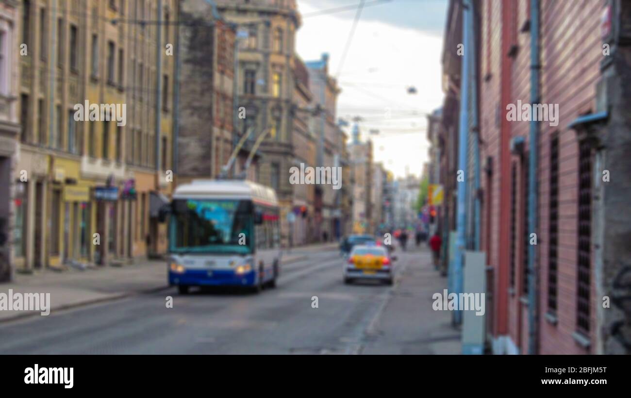 Blurred background of a city street. Urban landscape. Creative theme ...