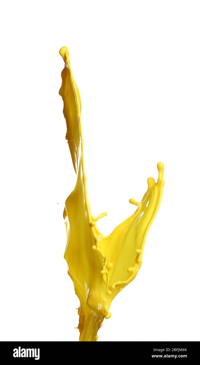 Paint splashing isolated on white Stock Photo - Alamy