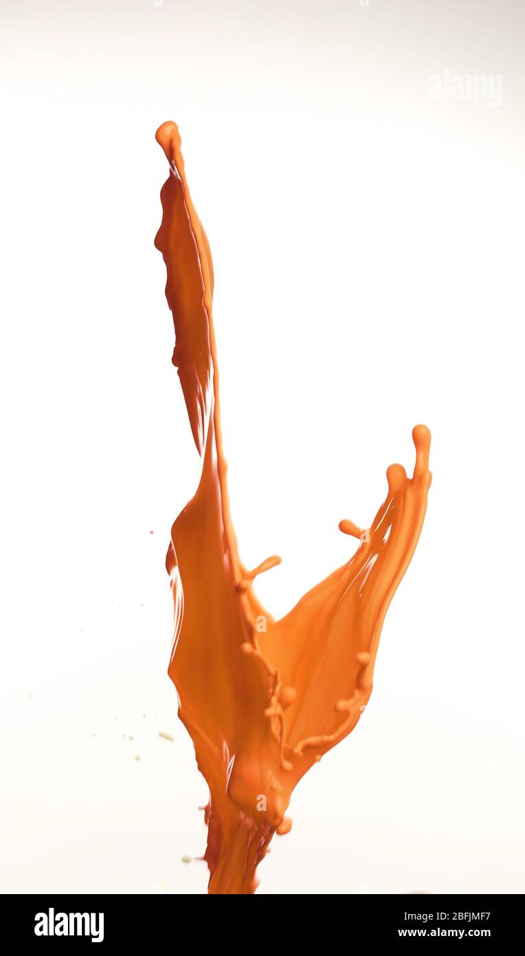 Paint splashing isolated on white Stock Photo - Alamy