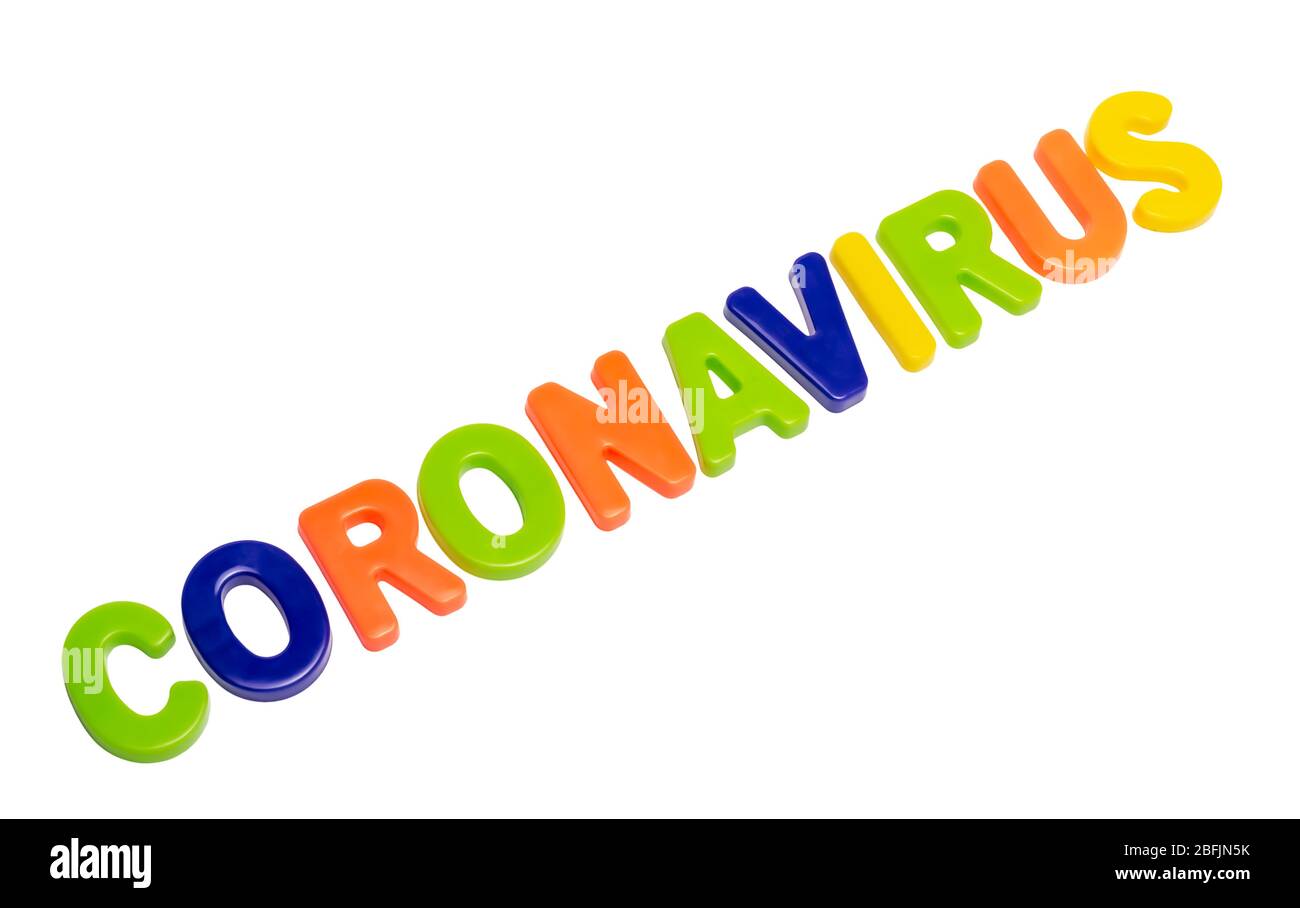 Coronavirus pandemic, text CORONAVIRUS on a white background. COVID-19 ...