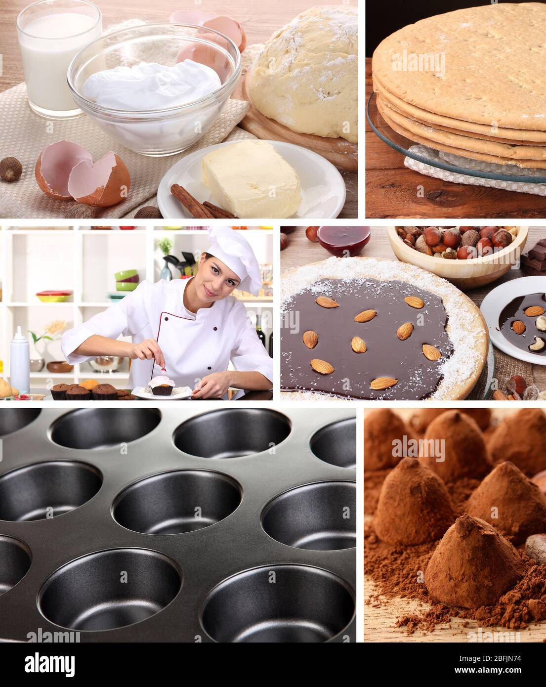 Confectionery theme collage Stock Photo - Alamy
