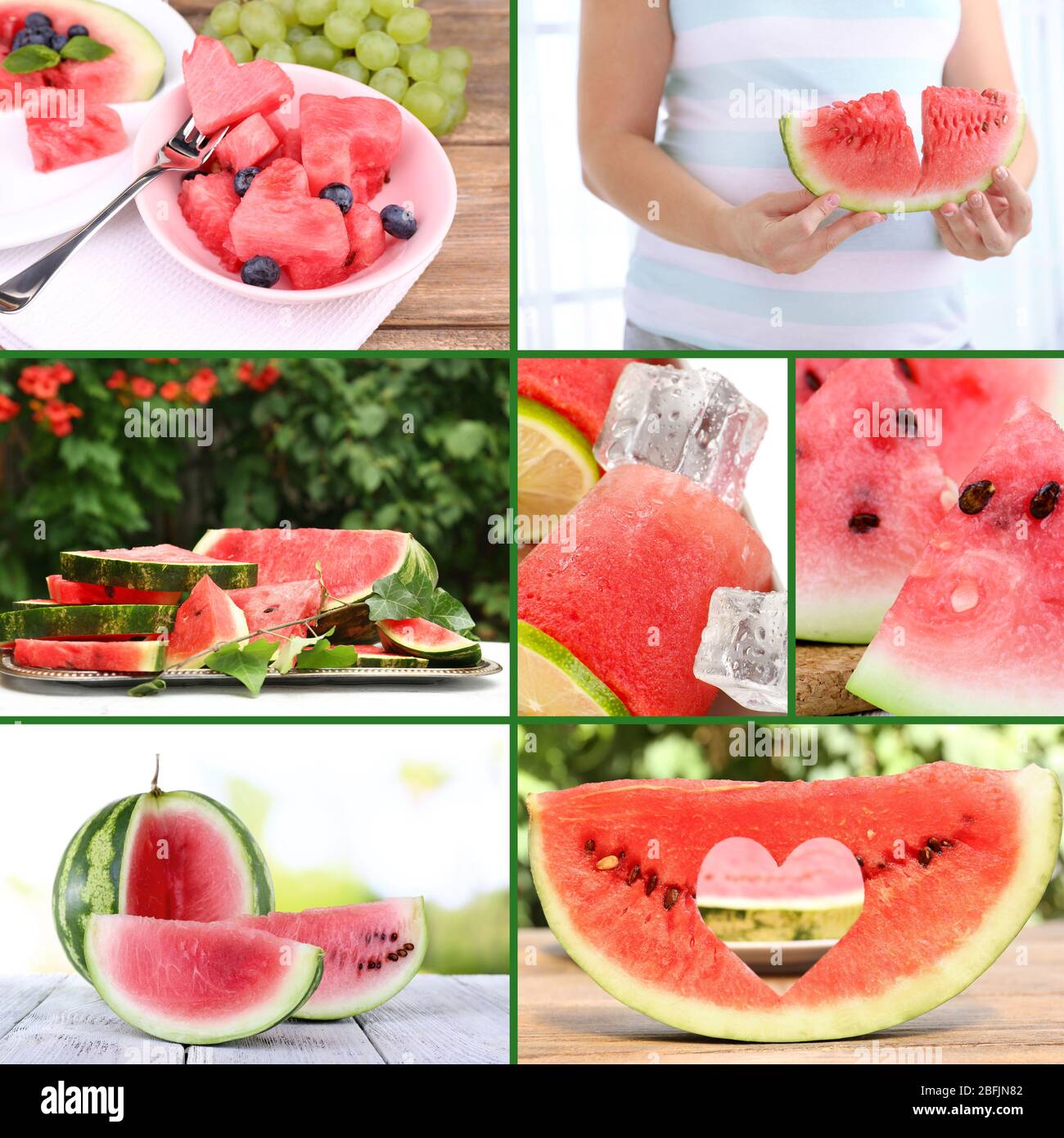 Collage of sweet watermelon Stock Photo - Alamy
