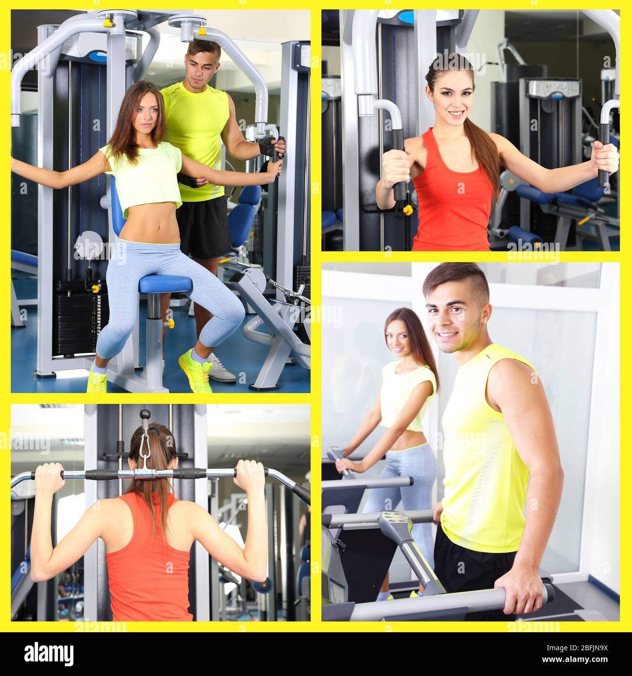 Collage of young muscular sportsmen Stock Photo - Alamy