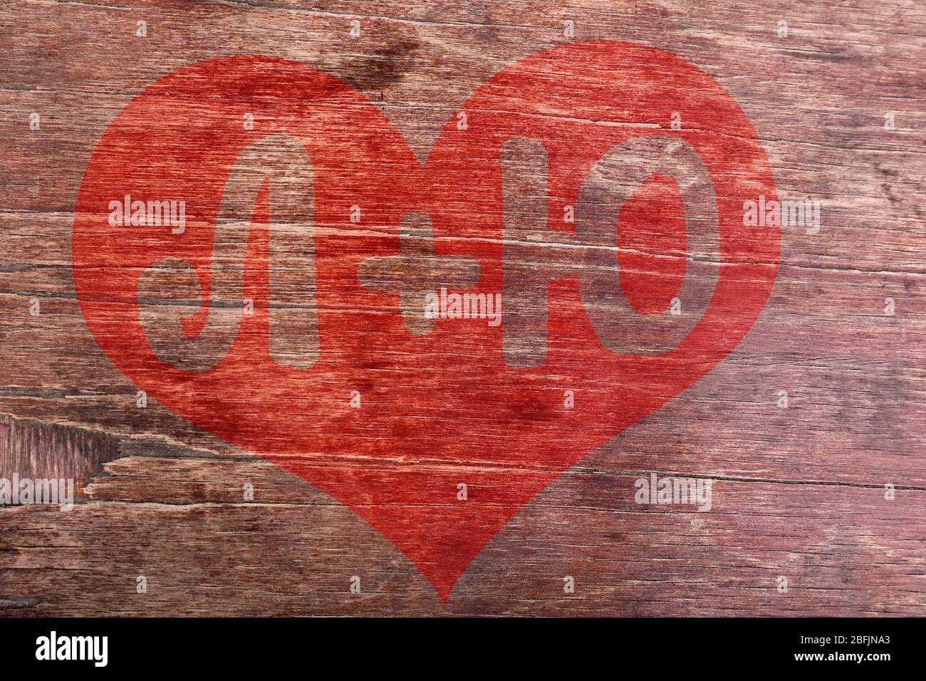 Love concept. Drawing on wooden wall background Stock Photo - Alamy