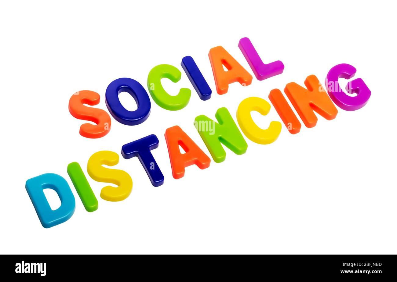 Text SOCIAL DISTANCE on a white background. A call for people to ...
