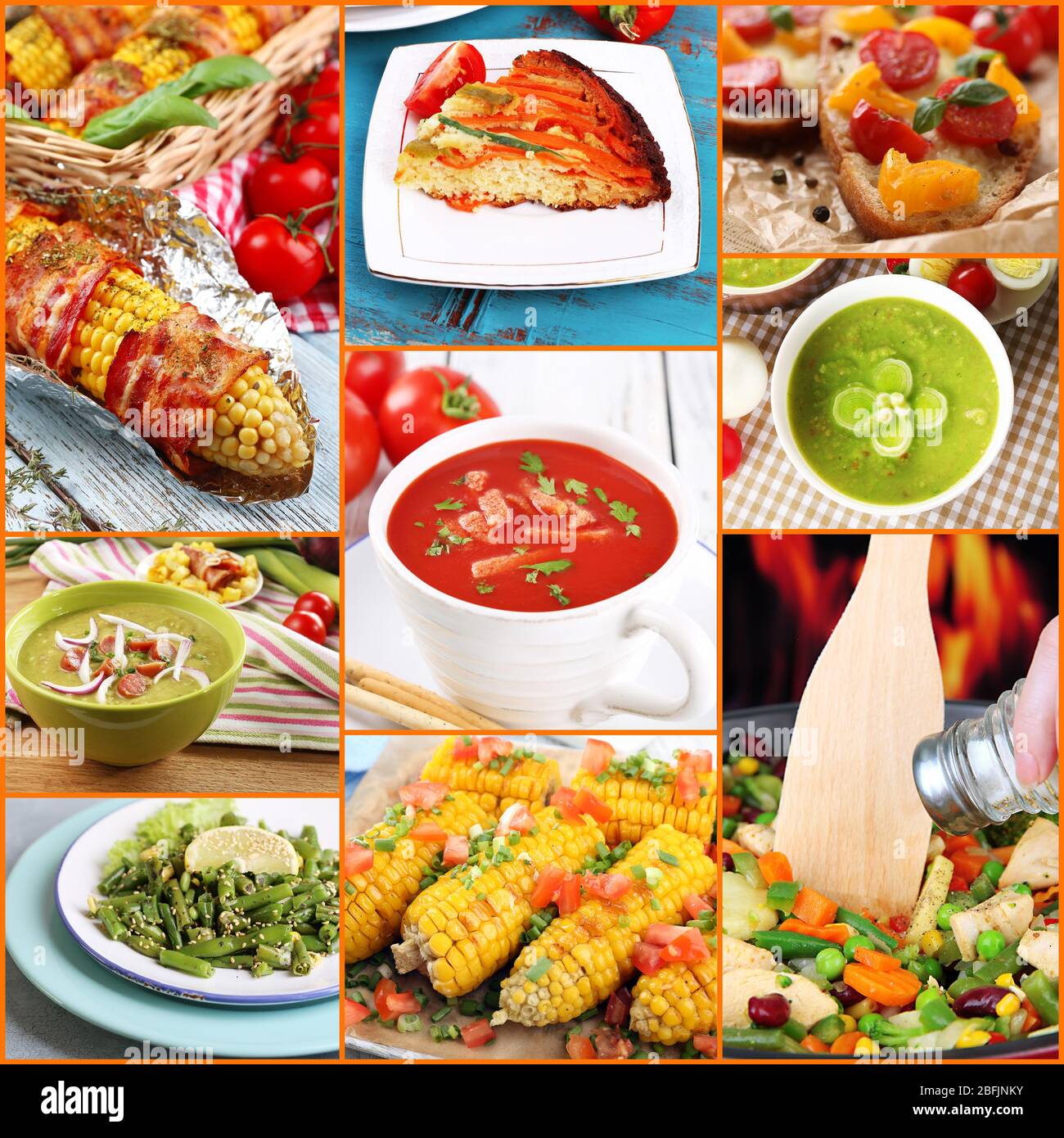 Collage of vegetable dishes Stock Photo - Alamy