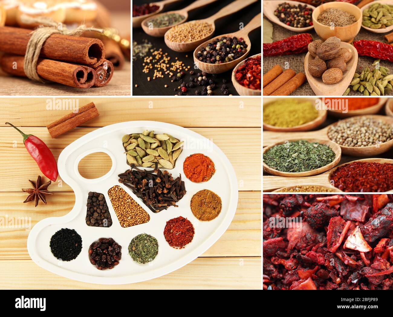Collage of different spices Stock Photo - Alamy