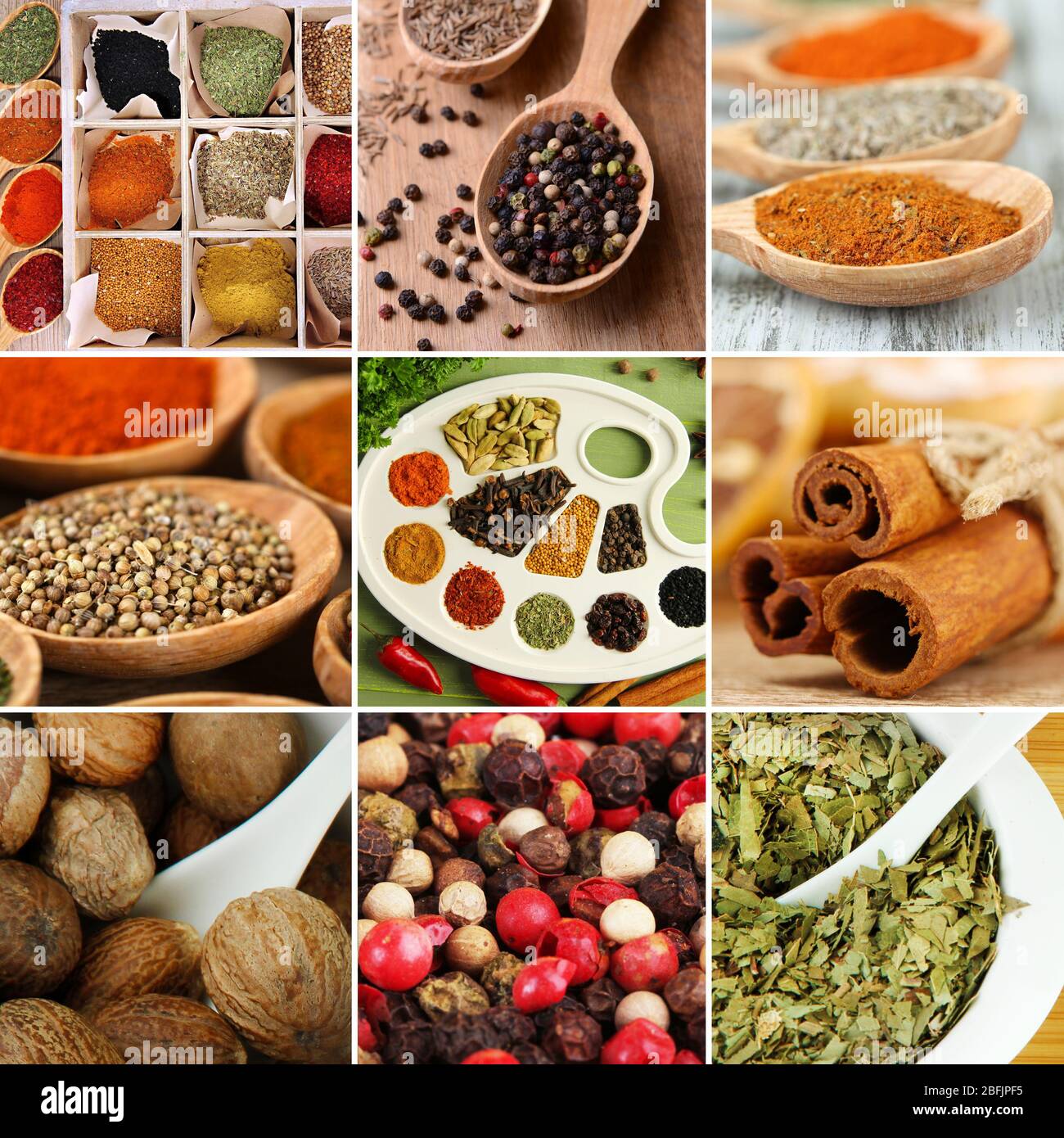 Collage of different spices Stock Photo - Alamy