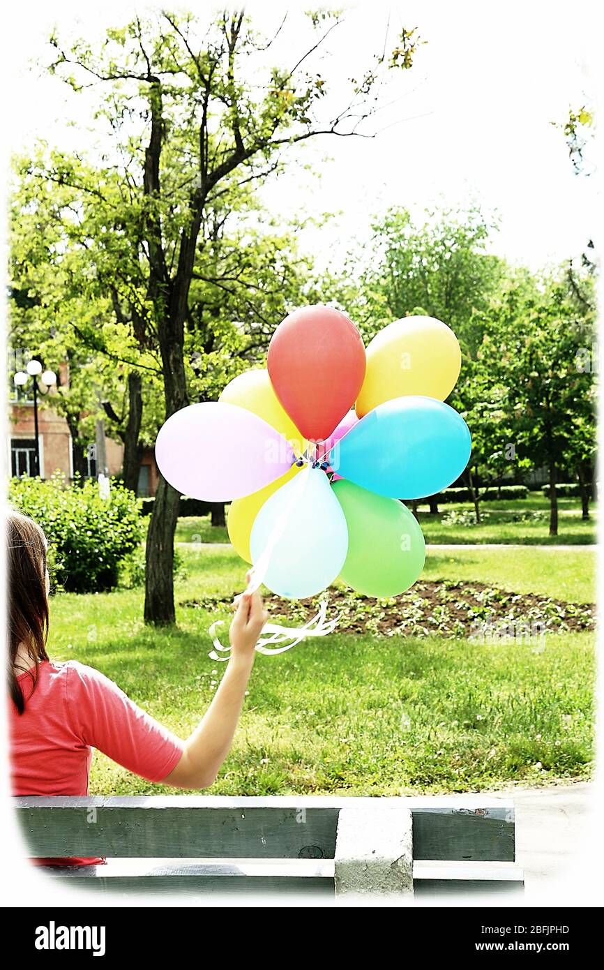 Balloons flying outdoors Stock Photo - Alamy