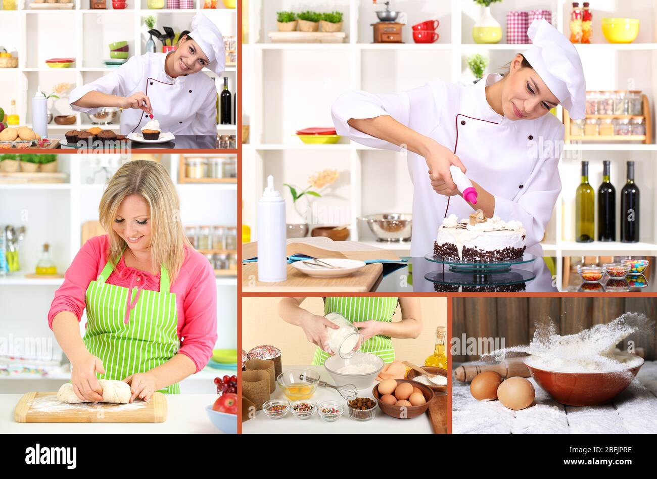 Confectionery theme collage Stock Photo - Alamy