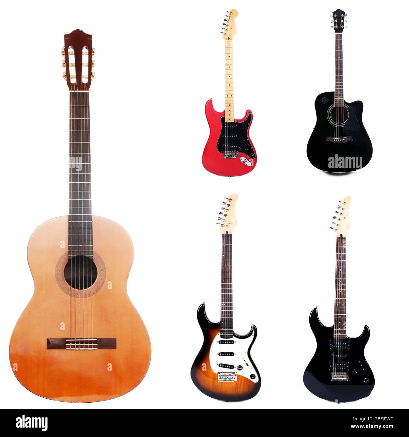 Collage of modern guitar Stock Photo - Alamy