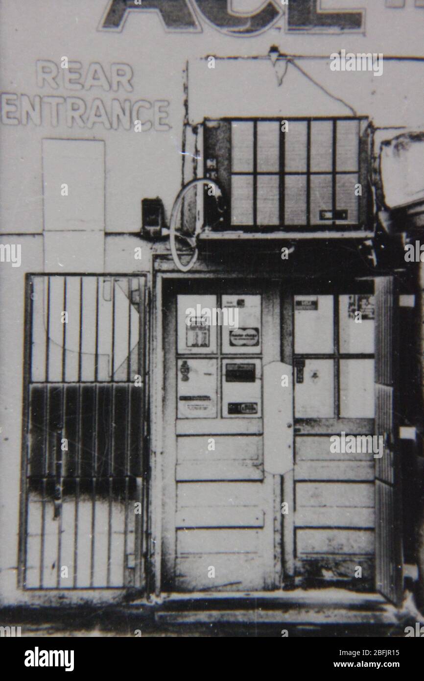 Fine 70s vintage black and white extreme photography of the rear alley ...