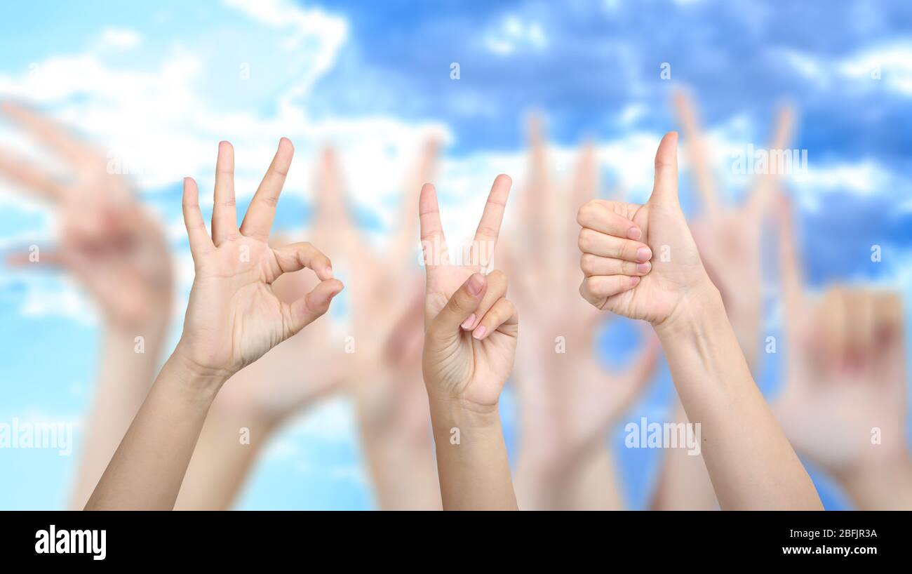 Different congratulations hands hi-res stock photography and images - Alamy