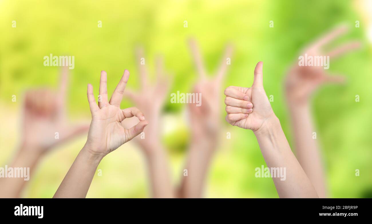 Different congratulations hands hi-res stock photography and images - Alamy