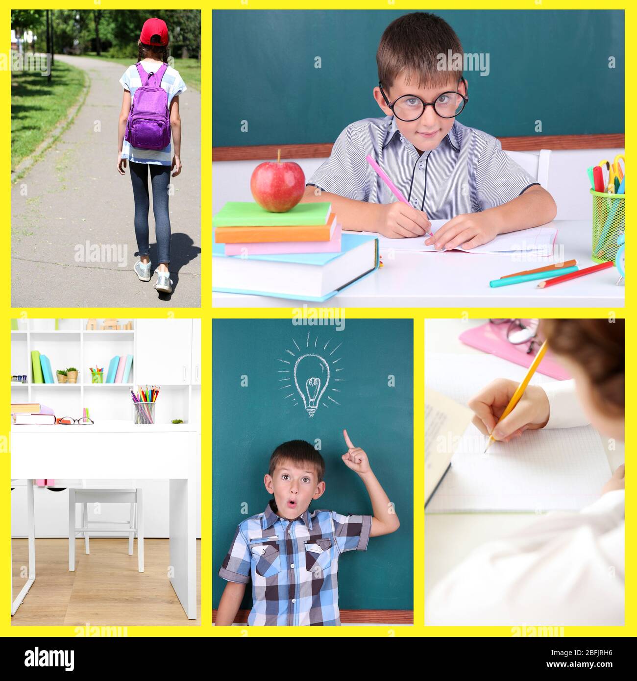 Collage student with bag hi-res stock photography and images - Alamy
