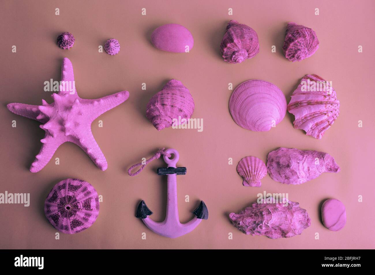 Sea souvenirs in purple colors Stock Photo - Alamy
