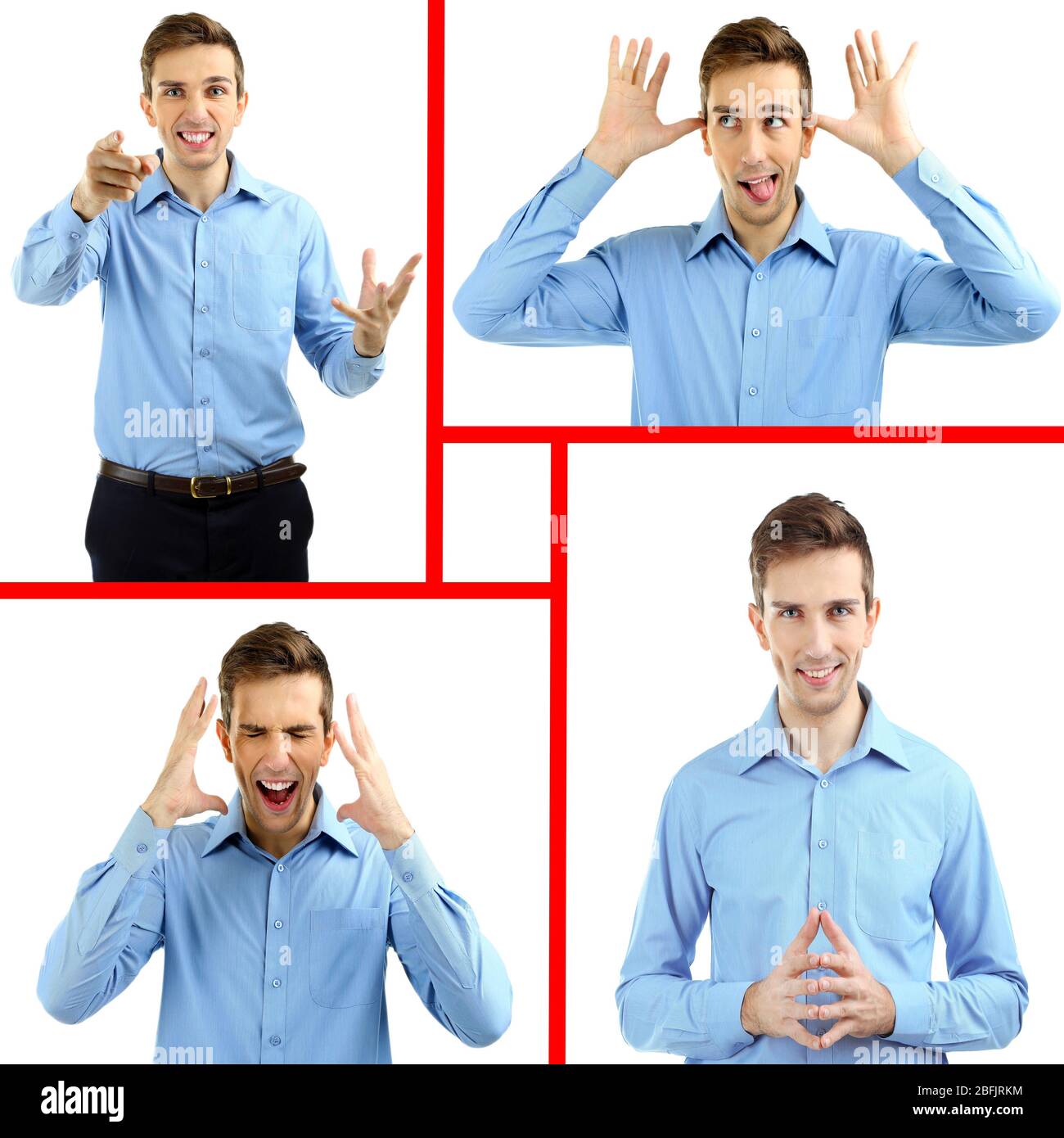Set of handsome emotional man Stock Photo - Alamy