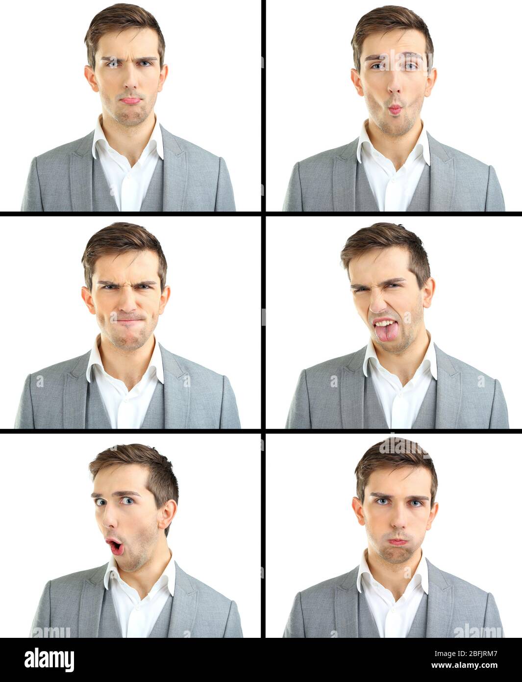 Set of handsome emotional man Stock Photo - Alamy