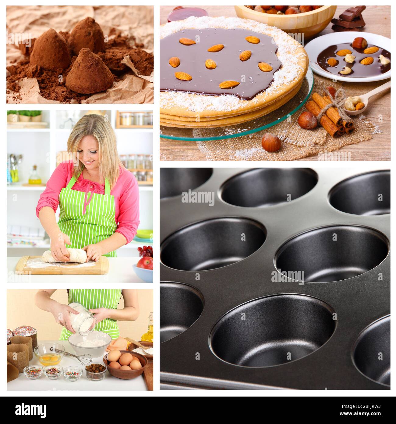 Confectionery theme collage Stock Photo - Alamy