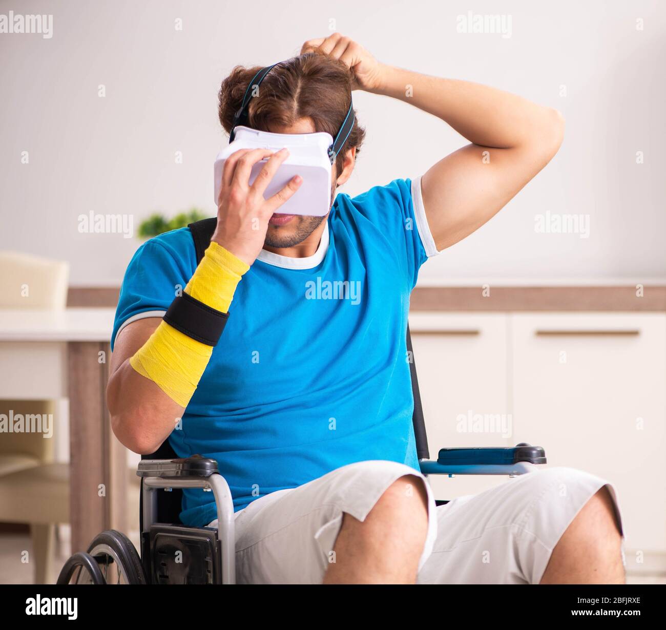The injured man recovering from his injury Stock Photo - Alamy