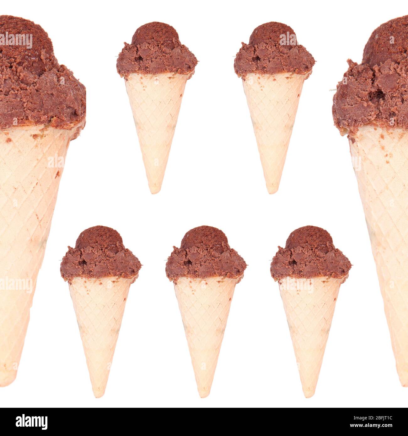 Ice cream horn collage isolated on white Stock Photo - Alamy