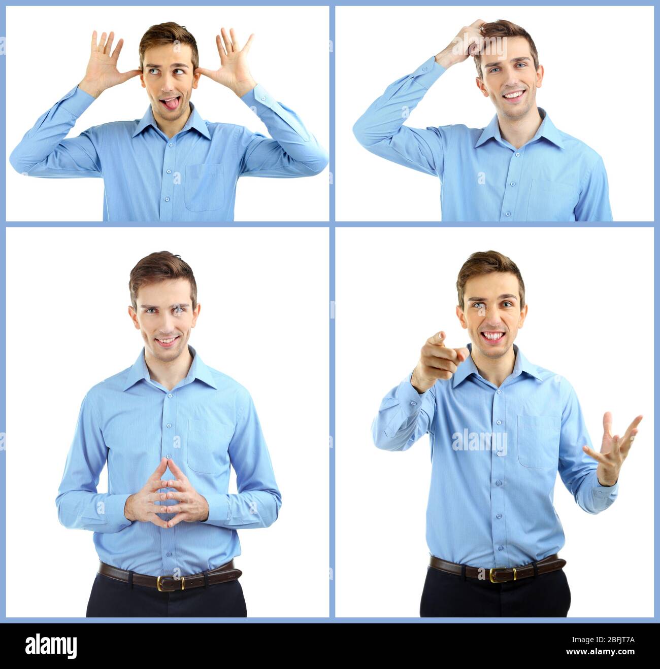 Man's emotion collage Stock Photo - Alamy