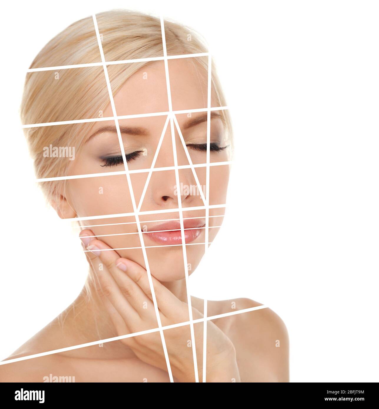 Female beauty concept. Perfect face proportions Stock Photo - Alamy