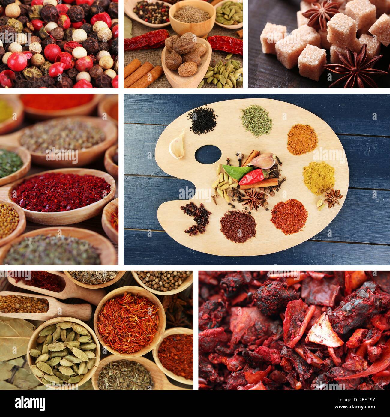 Collage of different spices Stock Photo - Alamy
