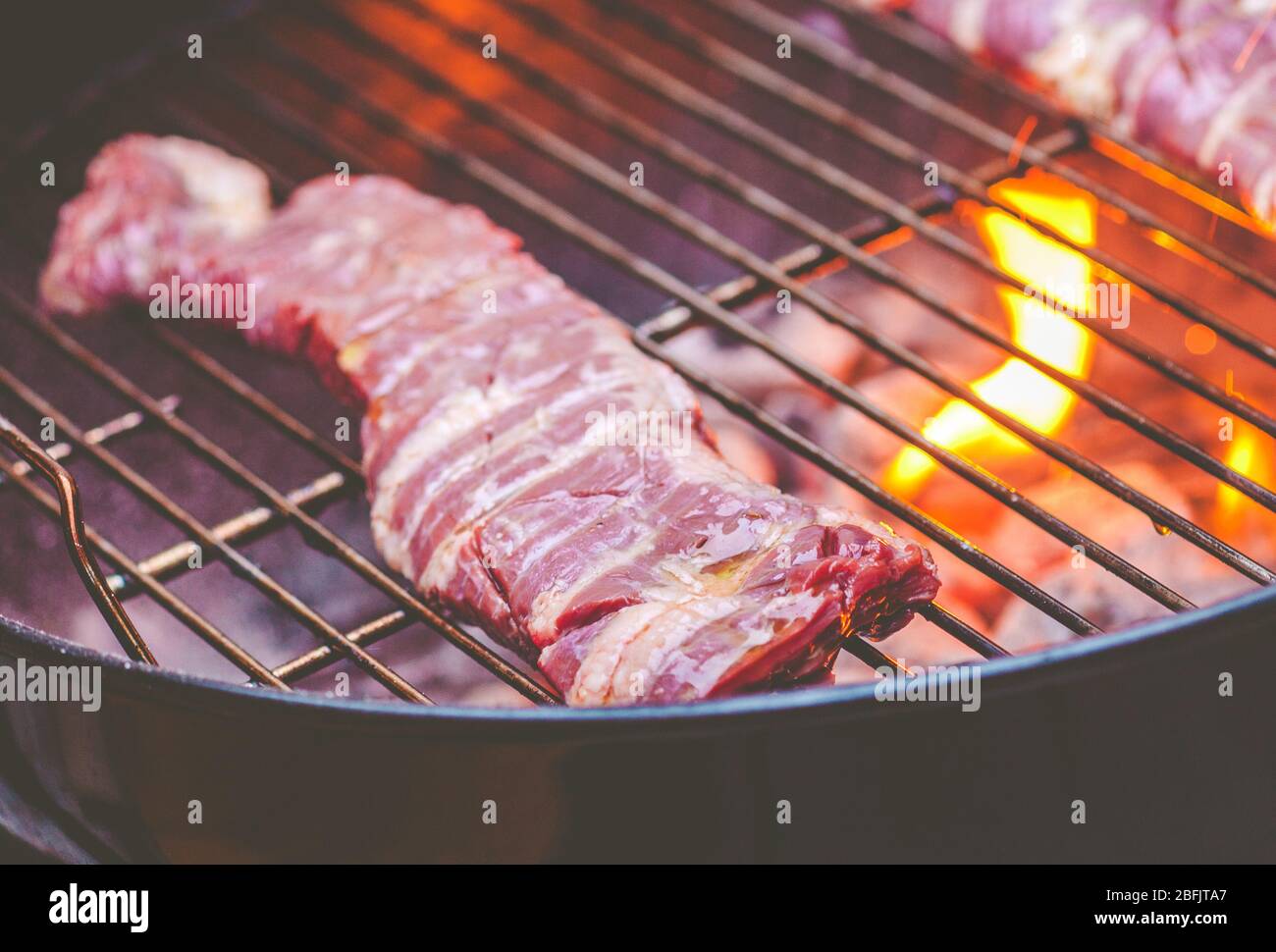 classic Argentina Asado cut barbecue marinated. Hot barbecue meal Stock ...