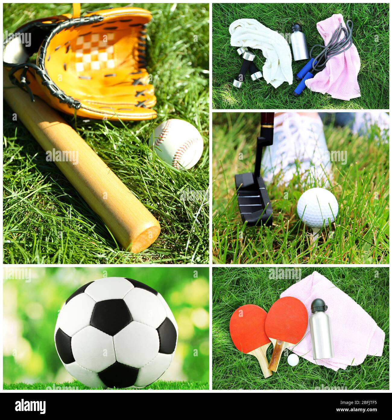 Outdoors sport collage Stock Photo - Alamy