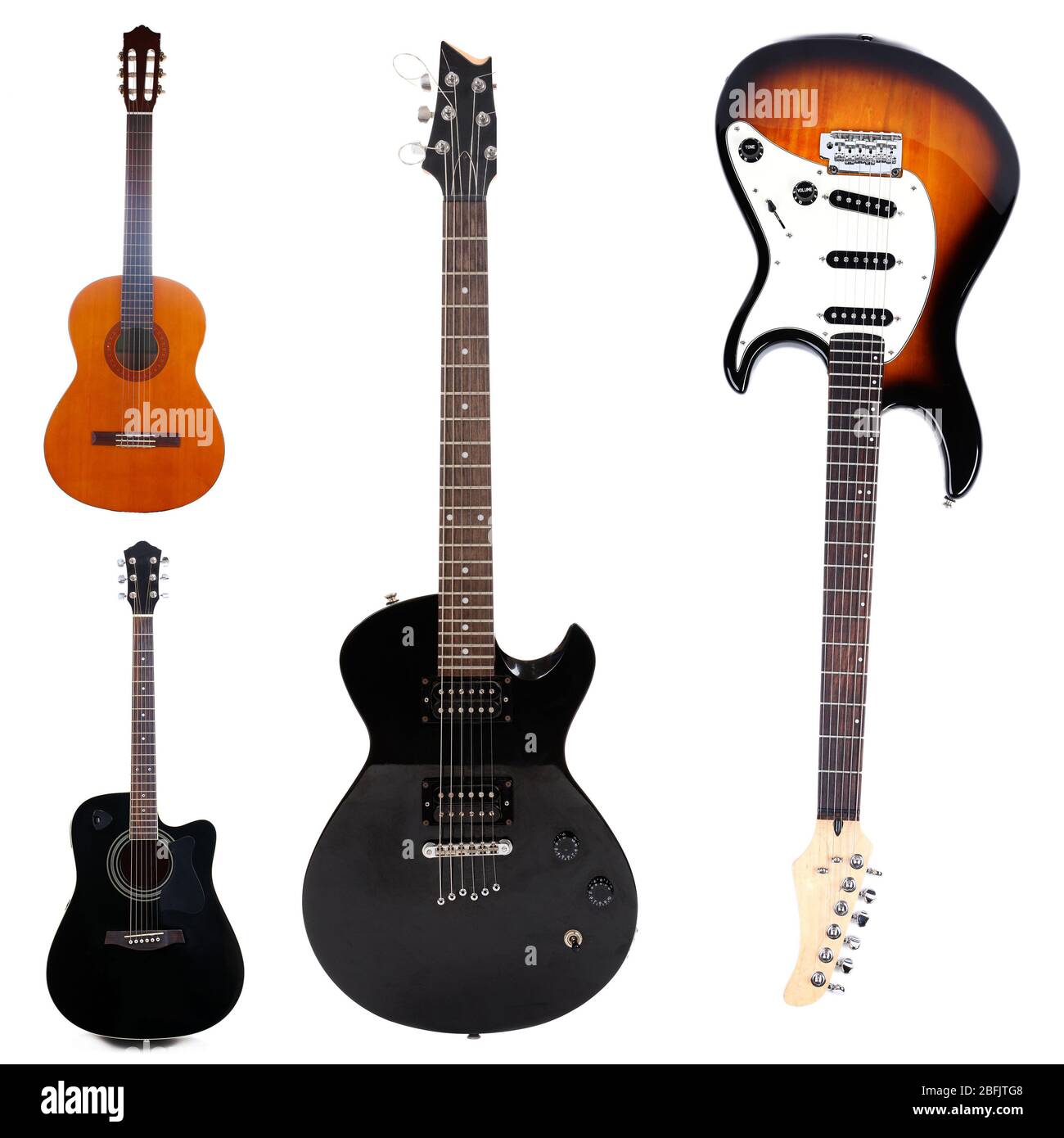 Collage of modern guitar Stock Photo - Alamy