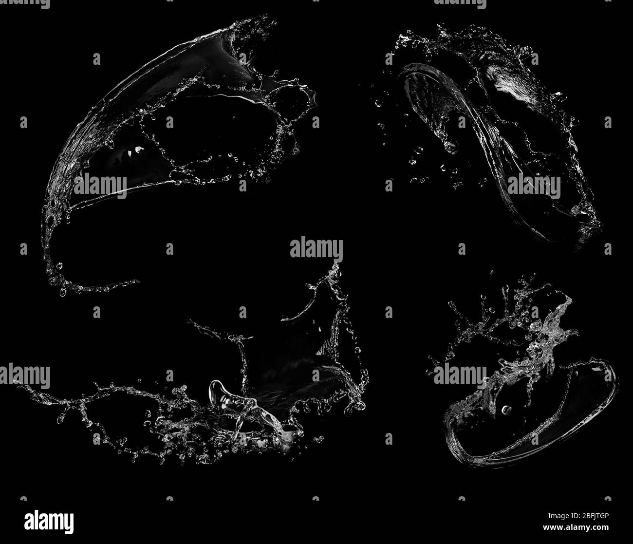 Dynamic splashes of color Black and White Stock Photos & Images - Alamy