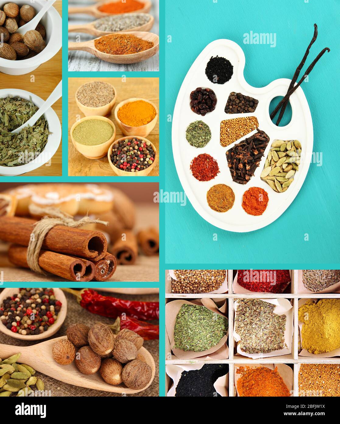 Collage of different spices Stock Photo - Alamy