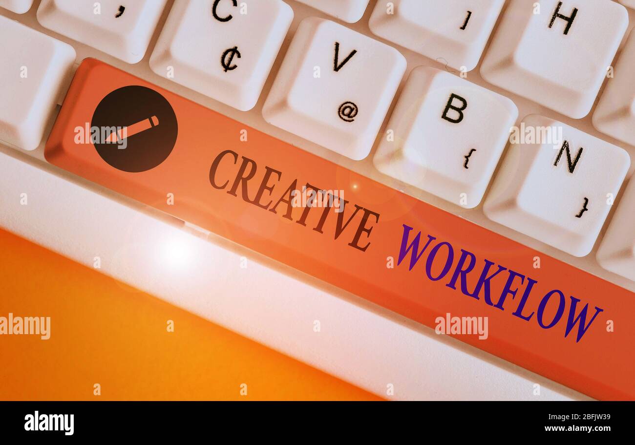 Conceptual hand writing showing Creative Workflow. Concept meaning the ...