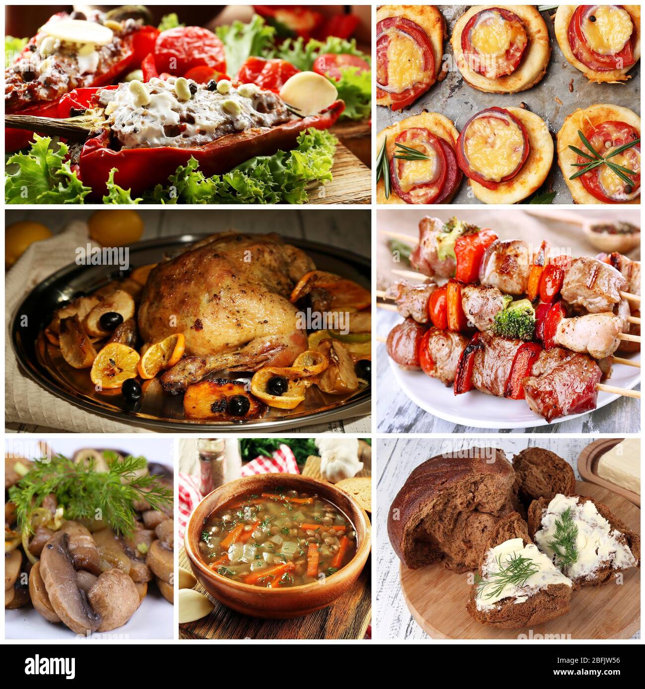 Delicious homemade food collage Stock Photo - Alamy