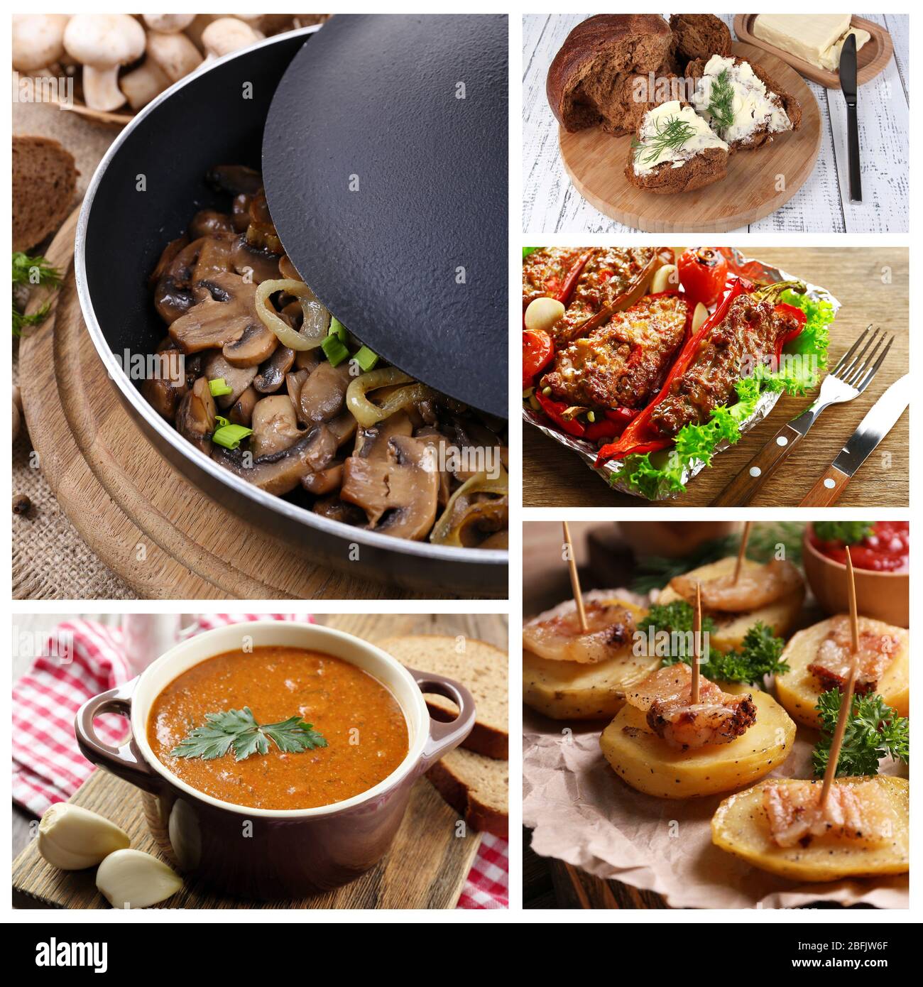 Delicious homemade food collage Stock Photo - Alamy