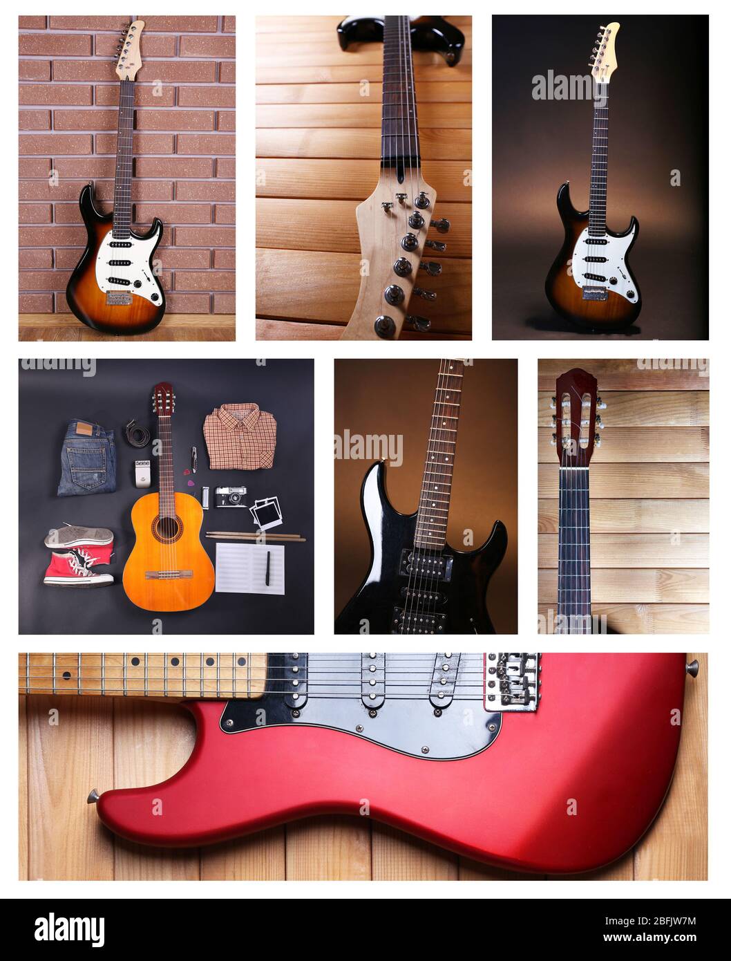 Guitar wall Cut Out Stock Images & Pictures - Alamy
