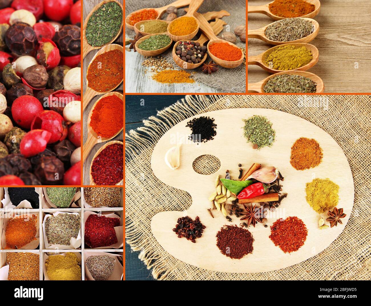 Collage of different spices Stock Photo - Alamy