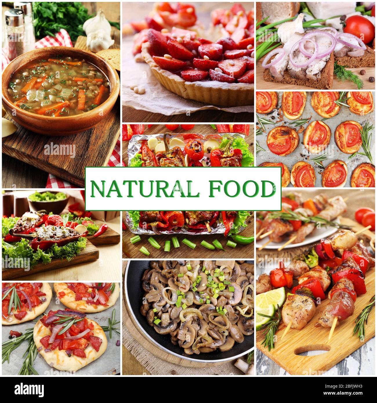 Delicious homemade food collage Stock Photo - Alamy