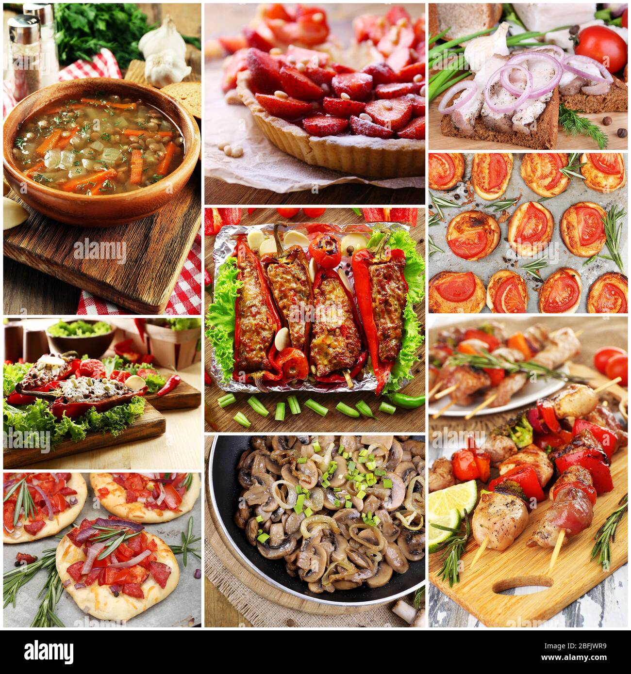 Delicious homemade food collage Stock Photo - Alamy