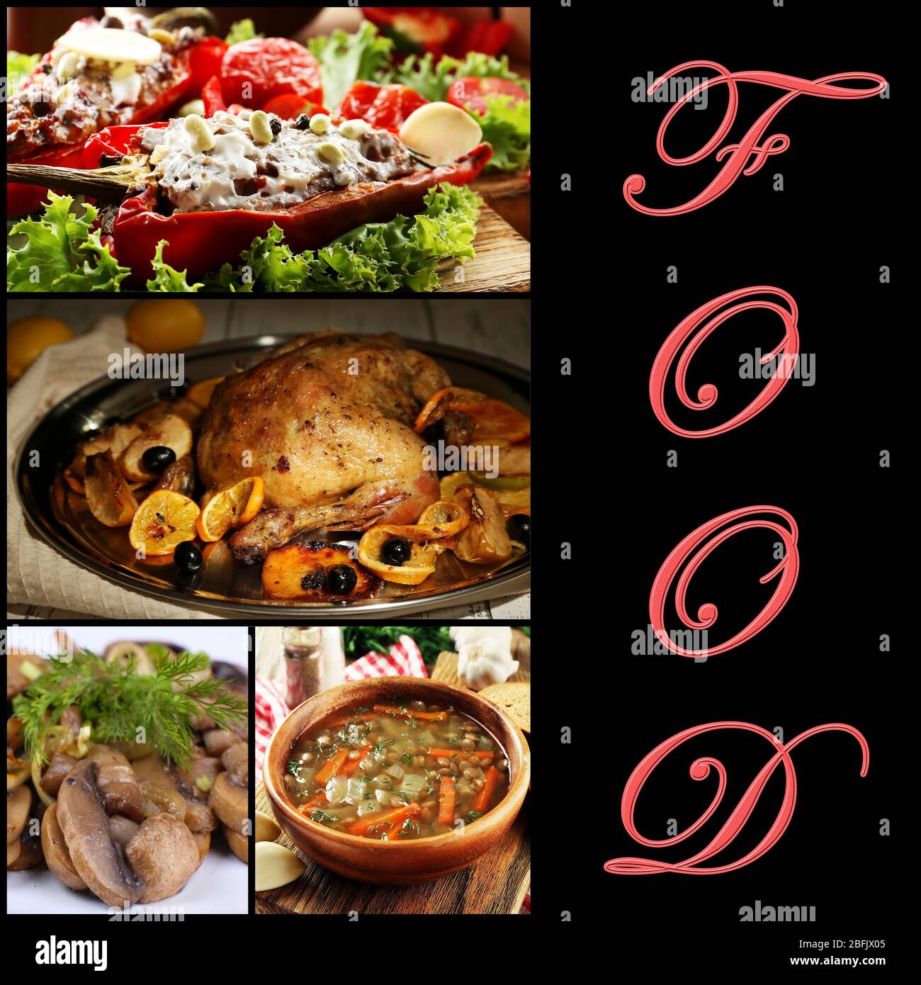 Delicious homemade food collage Stock Photo - Alamy