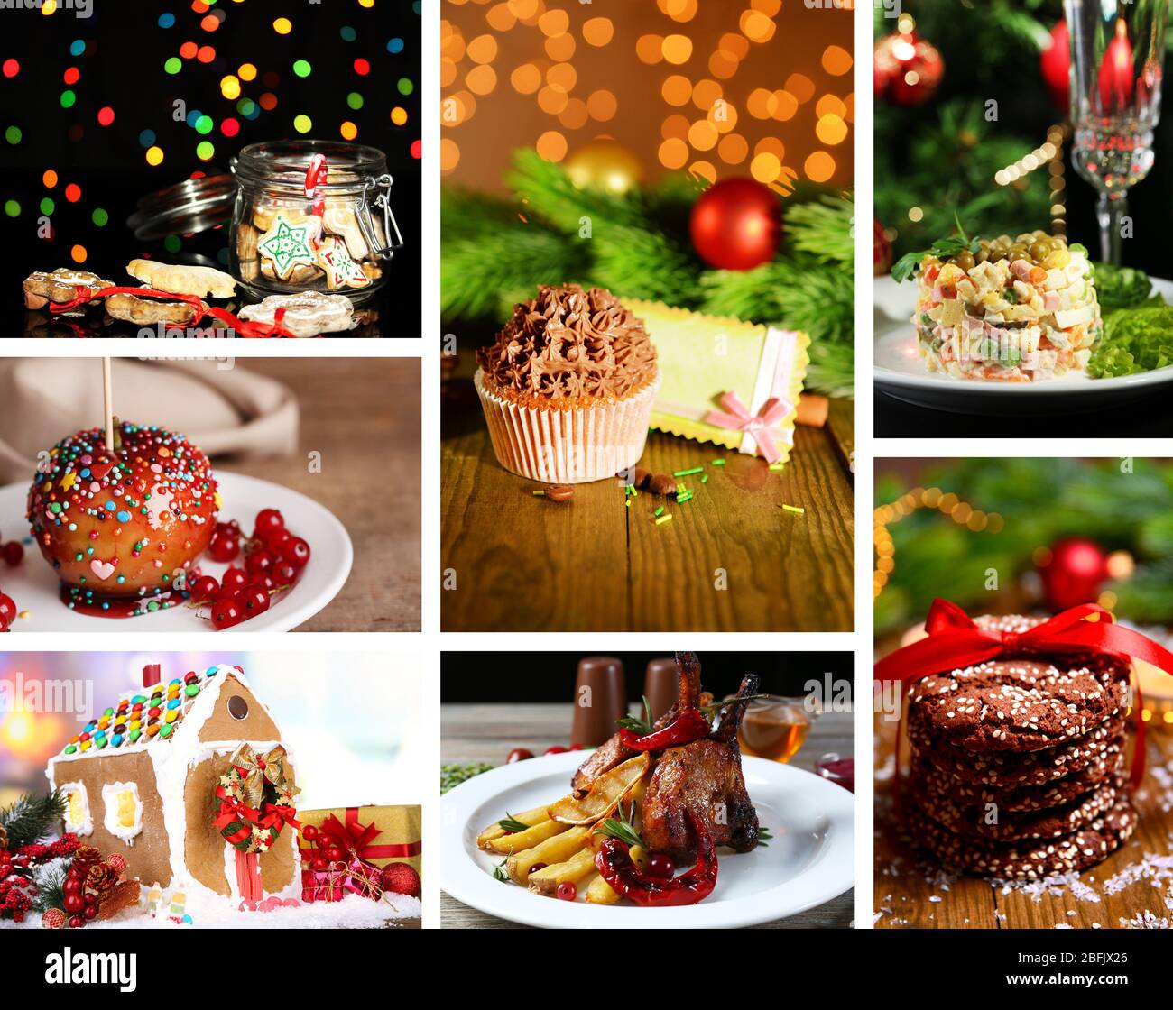 Christmas delicious dishes collage Stock Photo - Alamy
