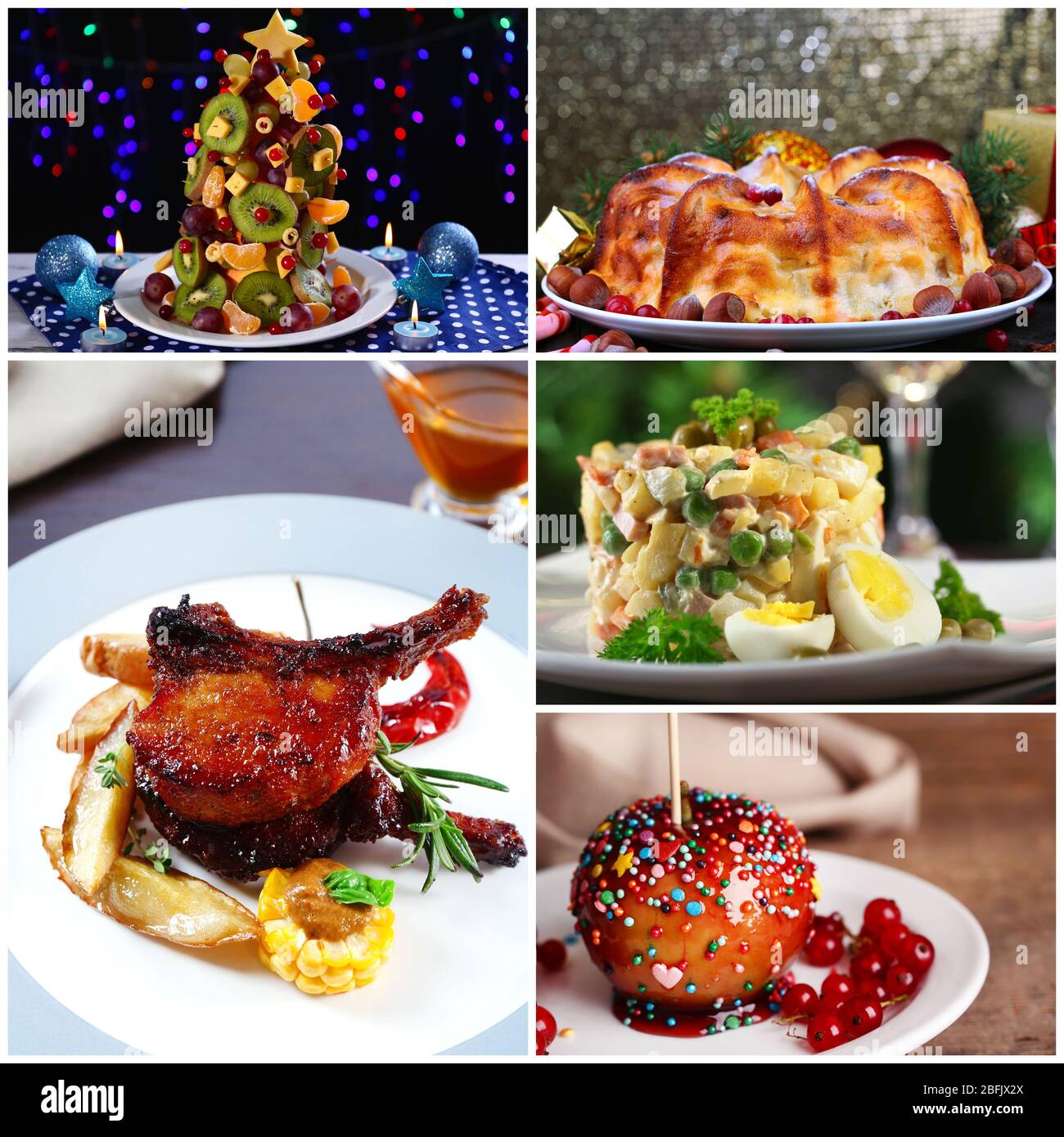 Christmas delicious dishes collage Stock Photo - Alamy