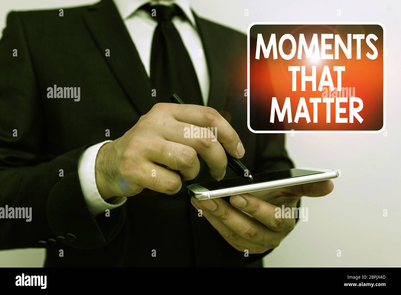 Writing note showing Moments That Matter. Business concept for ...