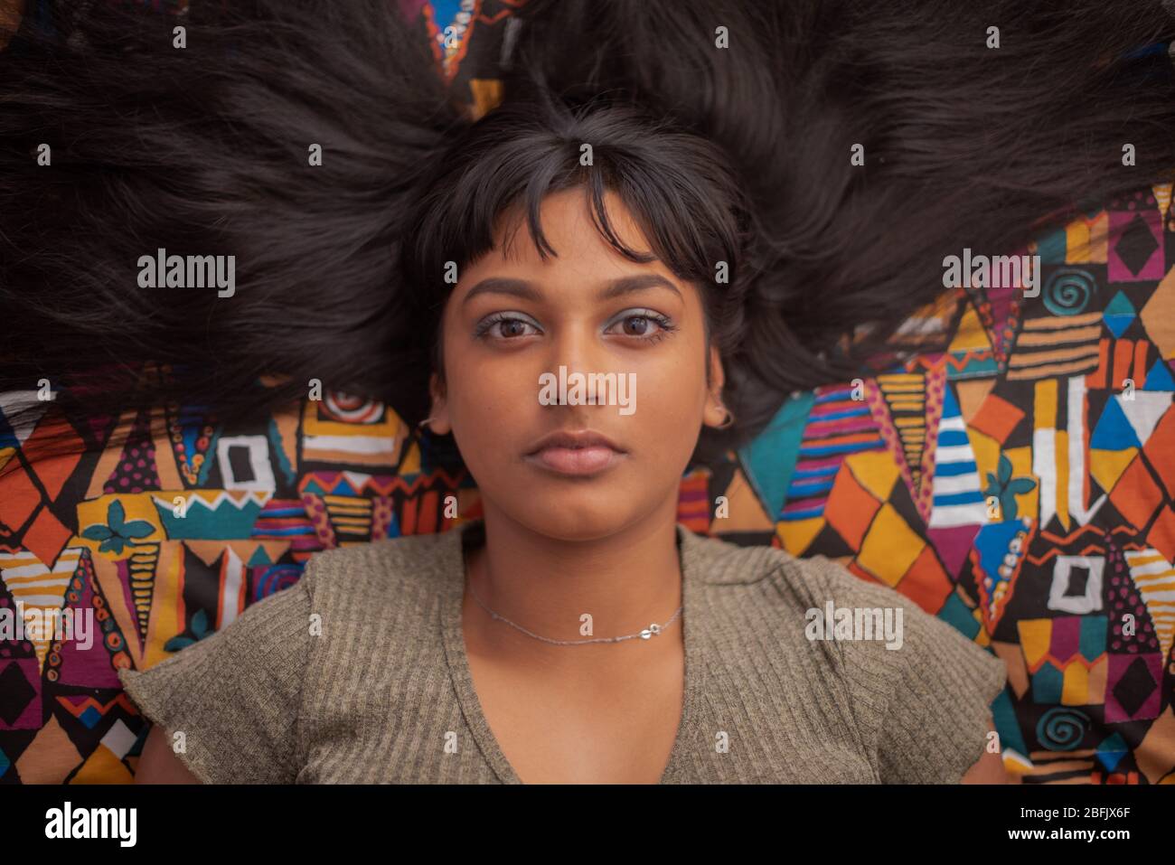 Female face from above hi-res stock photography and images - Alamy