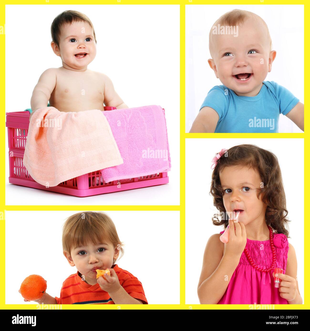 Cute little children collage Stock Photo - Alamy